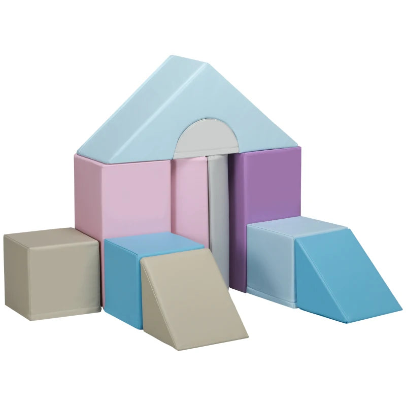 11-Piece Soft Play Set for Kids Foam Climbing and Crawling Blocks in B