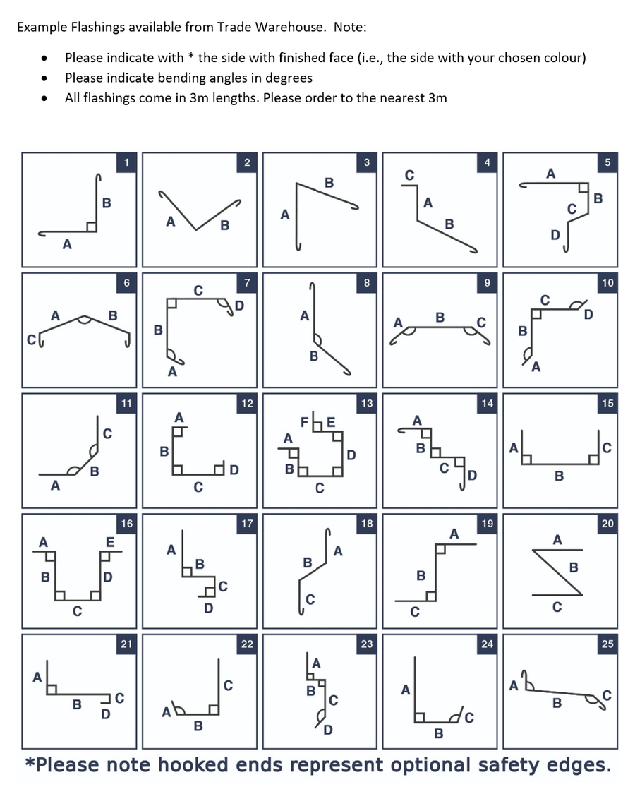 Custom Corrugated Flashing - Up To 600mm Girth