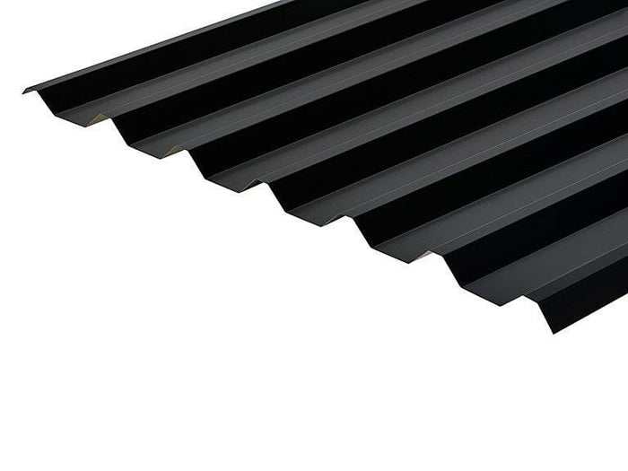 34/1000 Box Profile Polyester Paint Coated 0.7mm Metal Roof Sheet Blac