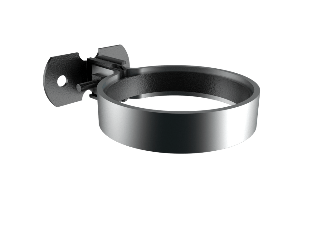 4" Round Pipe Bracket With Gasket Painted