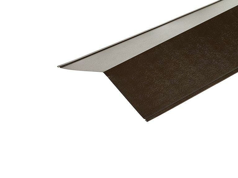 Metal PVC Plastisol Coated Van Dyke Brown Ridge Flashing 150 x 150mm x